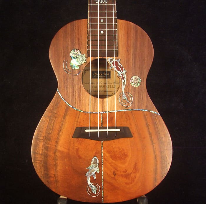 Bruce Wei Handmade Solid Curly Hawaiian Koa, Walnut Concert | Reverb
