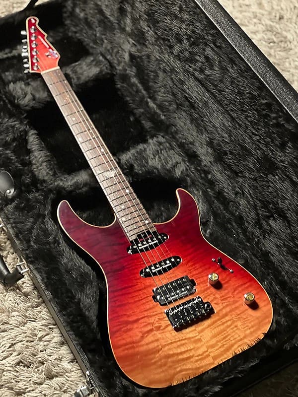 Shijie JF-PEGASUS 22 HSS Custom Shop in Transparent Red | Reverb UK