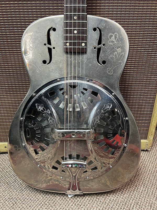 Dobro Tulip Floral Etched Resonator Guitar 1970s | Reverb