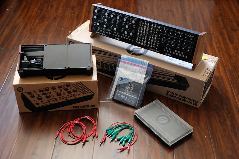 Moog Mother 32 & Mavis w/ 104HP Powered Case 2010s | Reverb