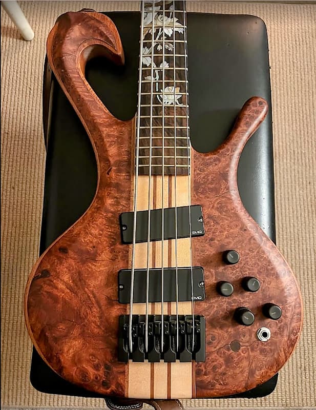 5 String Neck Through Active Bass - Natural Satin | Reverb