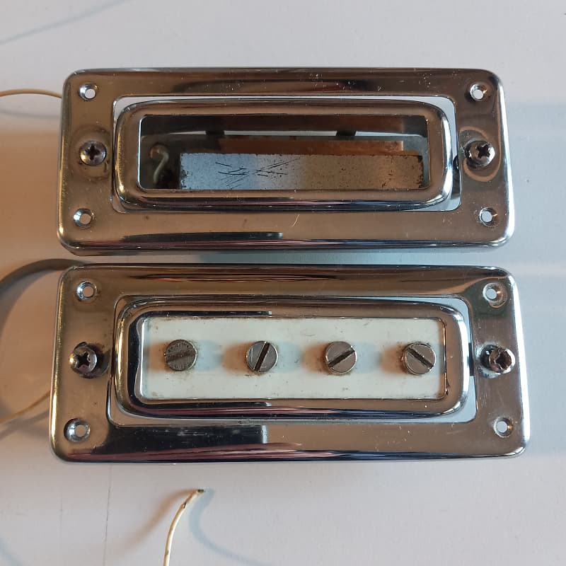 Stradolin vintage bass pickup chrome and white | Reverb