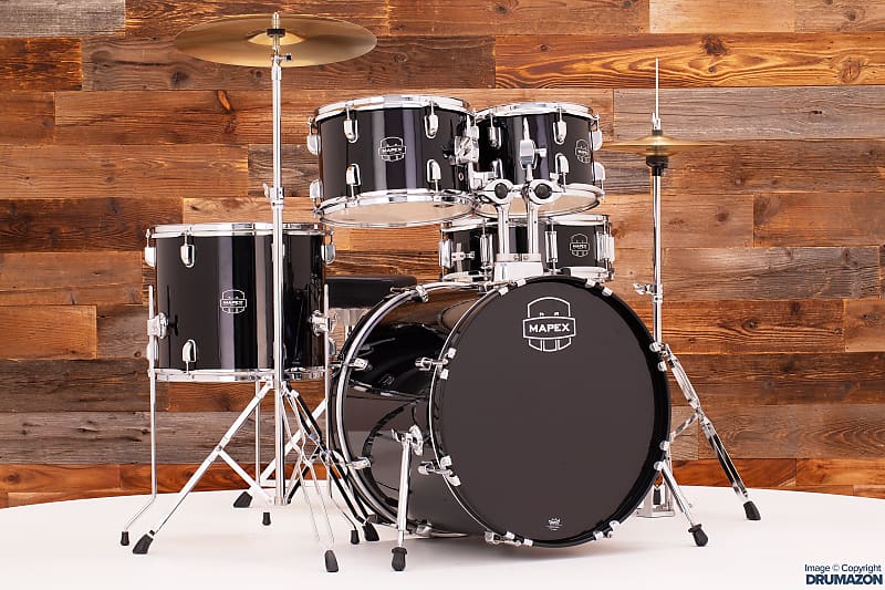 MAPEX COMET FUSION STARTER / BEGINNER 5 PIECE DRUM KIT, DARK | Reverb