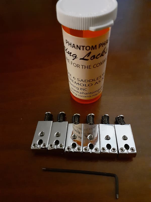 Phantom Guitarworks Phantom String Locks Chrome Bridge saddle | Reverb