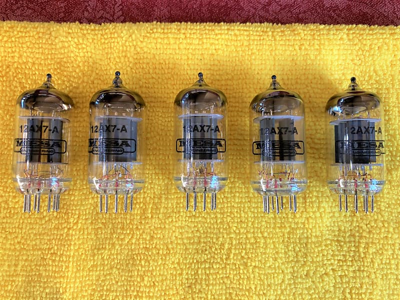 5x Mesa Boogie Long Plate 12AX7 Preamp Vacuum Tubes - Black | Reverb