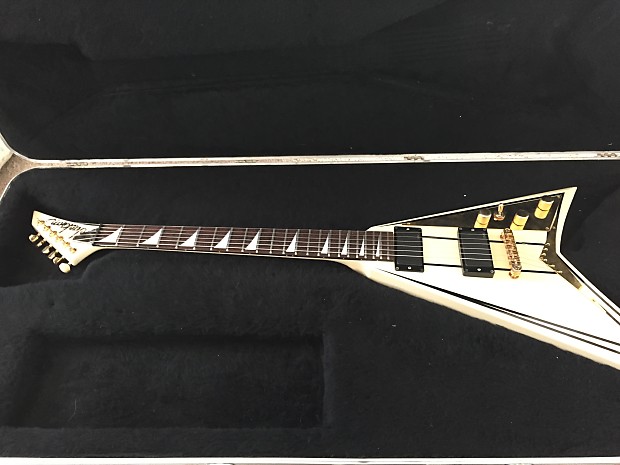Jackson RR5 Rhoads Electric Guitar 2000s White with Gold | Reverb