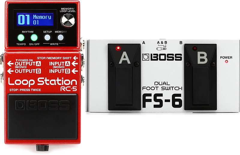 Boss FS-6 Dual Foot Switch Bundle with Boss RC-5 Loop Station | Reverb