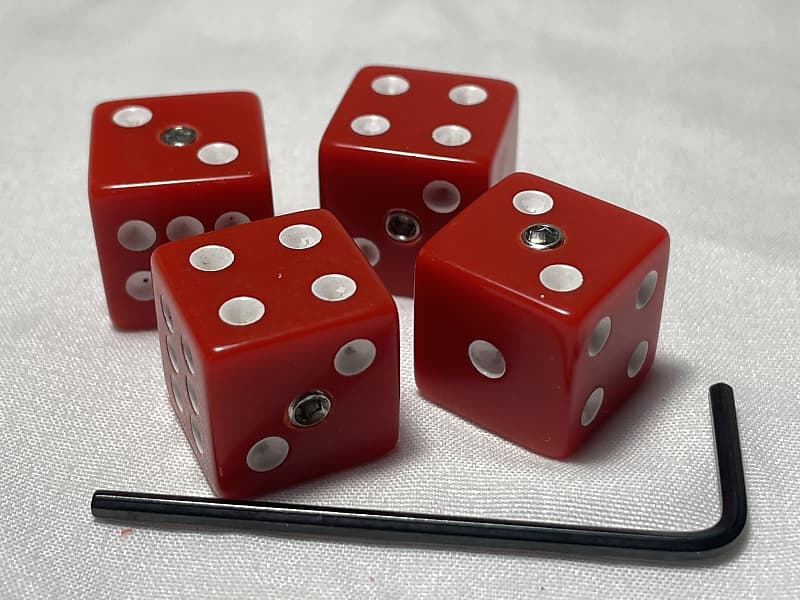 NEW Dice Control Knobs Set of 4 Red - Guitar Bass Volume Tone | Reverb