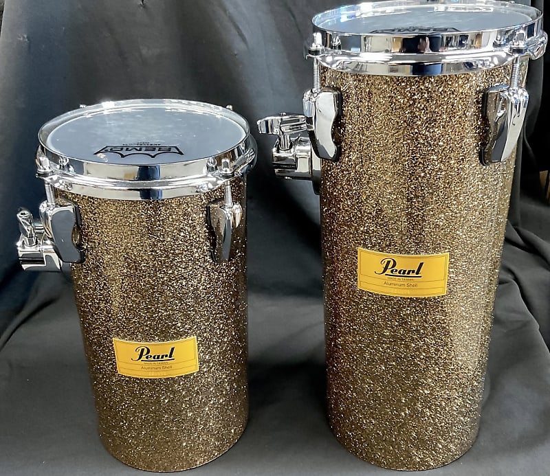 Pearl Rocket Toms custom 2000’s Bronze Glitter, MasterWorks | Reverb