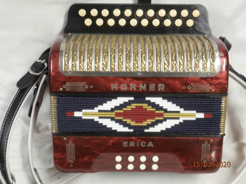 HOHNER ERICA 8 bass diatonic button accordion G/C 1960 -1970 | Reverb