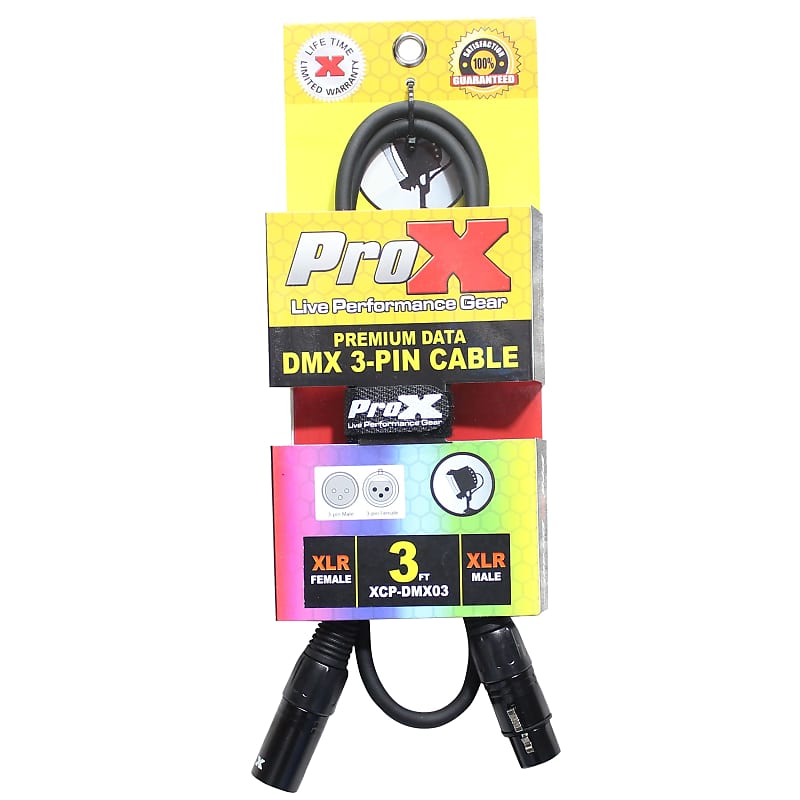 Pro X 3 Ft. DMX XLR3-M to XLR3-F Premium Cable | Reverb