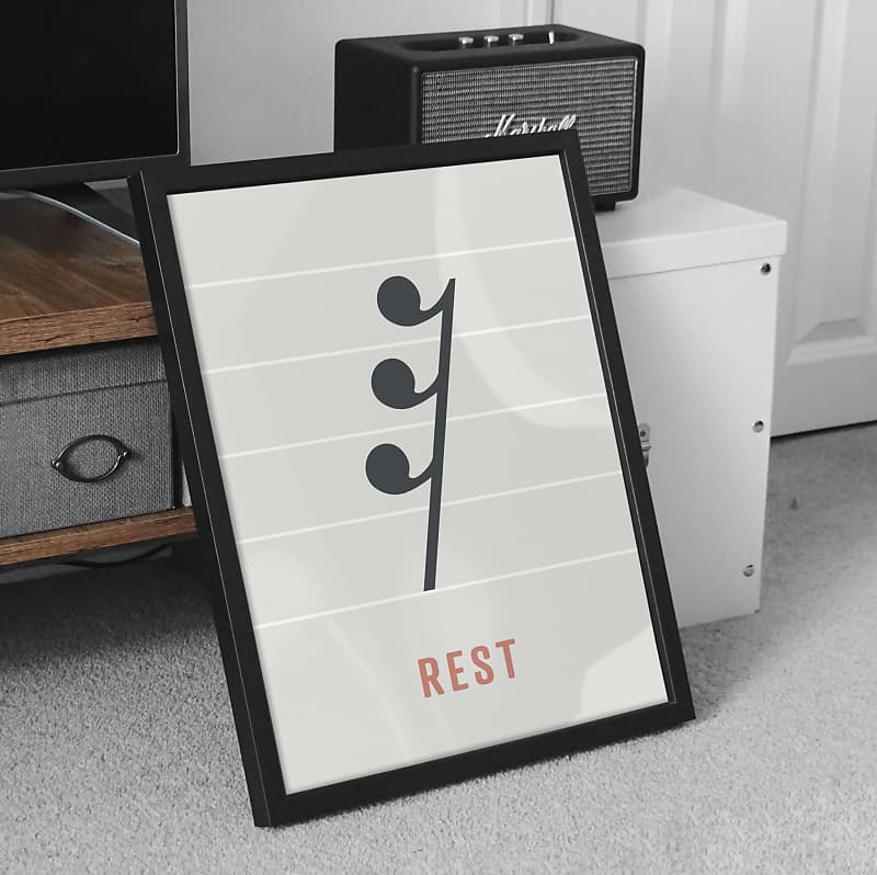 Note Rest Print - 32nd Note Art, Music Notes Poster, Music | Reverb UK