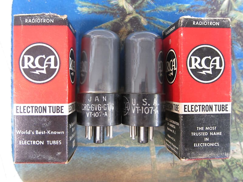 Pr Rare RCA JAN CRC-6V6 GT/G,VT-107A Boxes, Vintage Power | Reverb