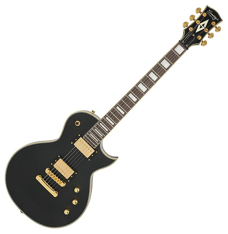 Swing MLP-100 Single Cutaway Electric Guitar Matte Black Gold | Reverb