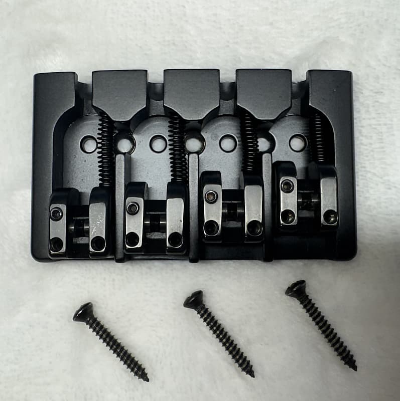 HipShot Black A Style Fender Mount Brass Bass Bridge 5A4FM2BB | Reverb