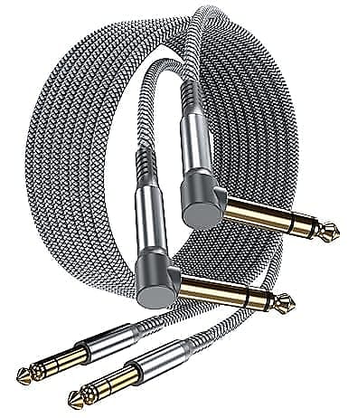 1/4 Inch TRS Instrument Cable 20ft 2-Pack,Right-Angled to | Reverb