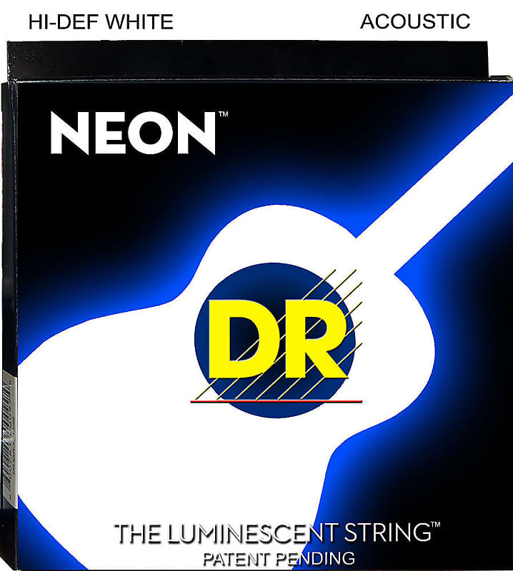 DR NWA-10 Neon White Acoustic Guitar Strings; gauges 10-48 | Reverb