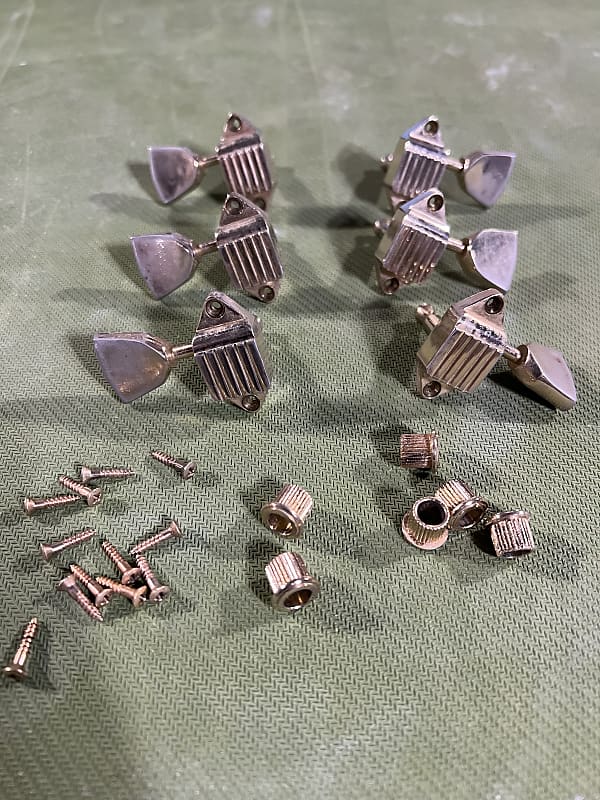 Kluson Deluxe Waffle Back Tuning Machines - Gold - Vintage | Reverb