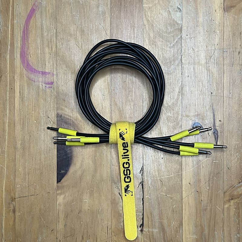 Slimline Eurorack 3.5mm Patch Cable 5-Pack (Black and Yellow | Reverb