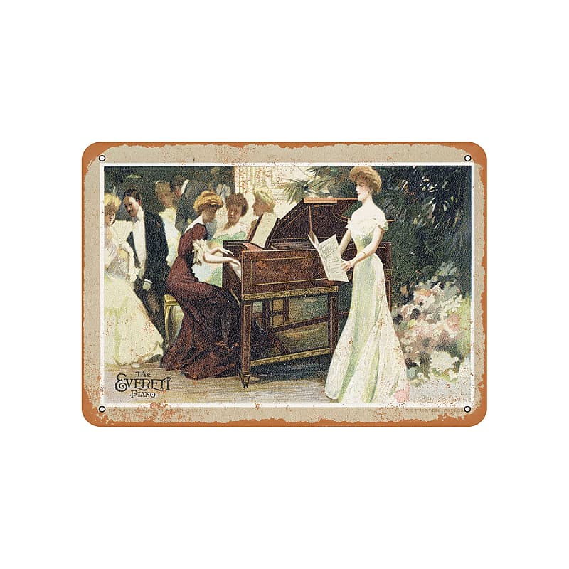 10 x 14 Metal Sign - 1907 Everett Pianos - Vintage Look | Reverb