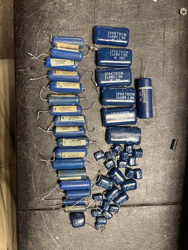 Ajax Fender blue molded capacitor lot 1960’s - Blue molded | Reverb UK