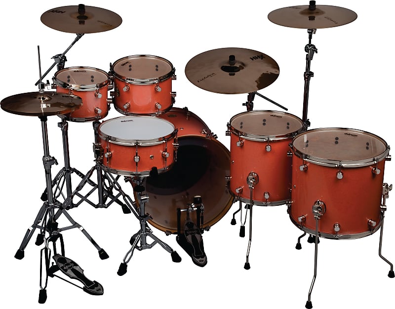 DDRUM Paladin Maple High Boy 6 piece DRUM SET Coral Sparkle | Reverb