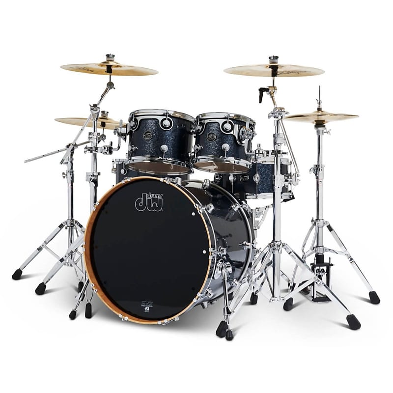DW Limited Edition Performance Cherry 4pc Drum Set Black | Reverb