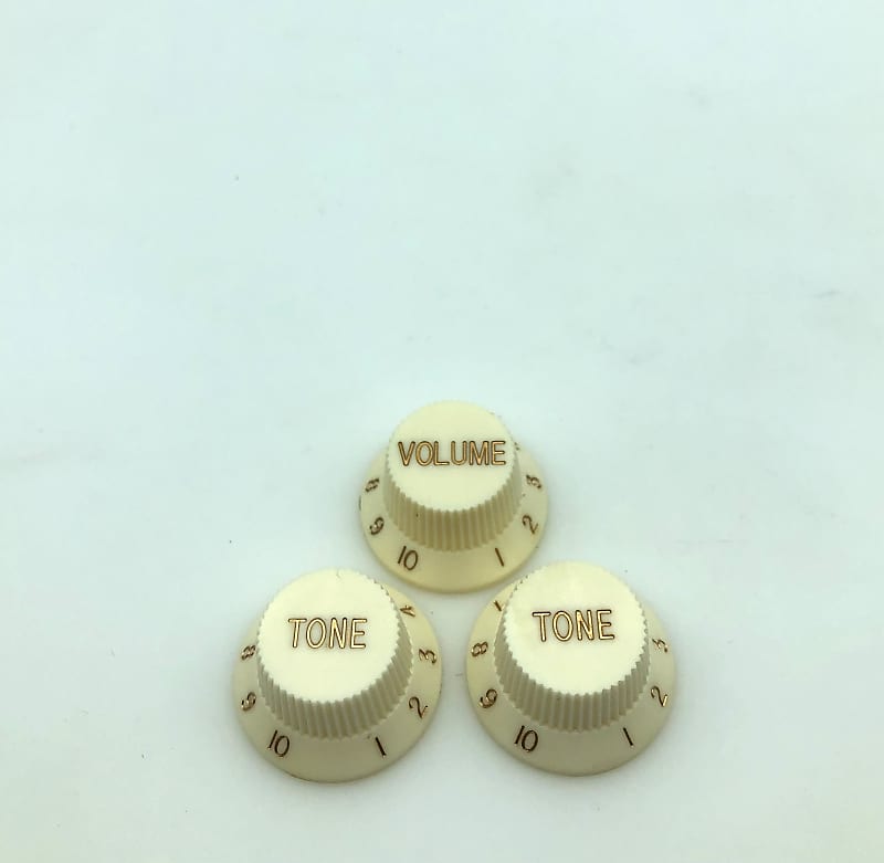 Stratocaster Style Knobs Set Aged White | Reverb