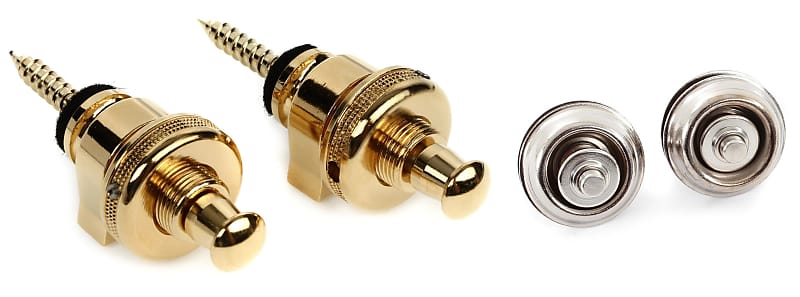 Schaller S-Locks Security Strap Locks - Gold Bundle with | Reverb