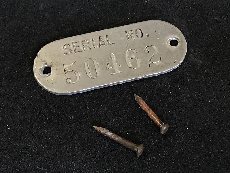 Magnatone 1950's Serial Number Plate and tacks - Aluminum | Reverb