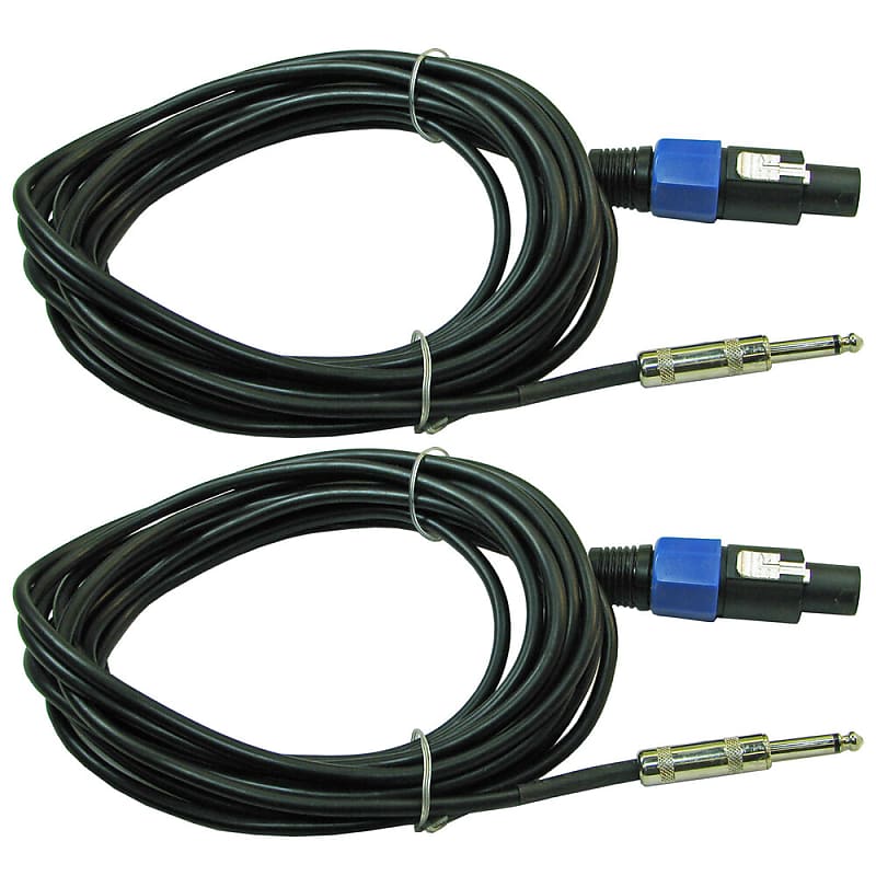2 Speakon Compatible To 1/4 Pa Dj Speaker Cables Cords 25 Ft | Reverb