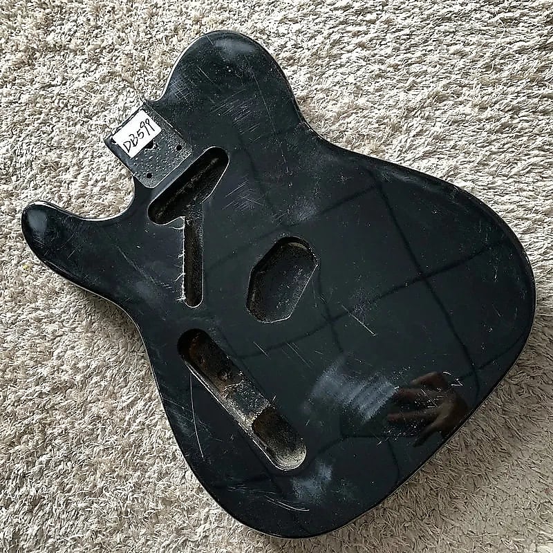 Black Left Handed Lefty Guitar Telecaster Tele Style Body | Reverb