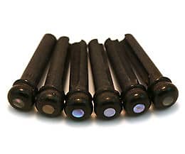 Ebony/Abalone Bridge Pins (Pack of 6) - Black with Dot | Reverb