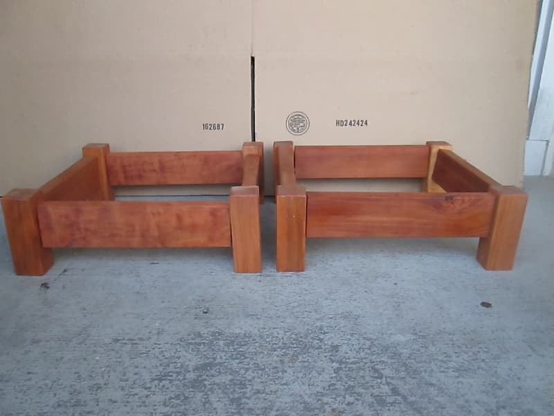 Solid cherry speakers stands | Reverb