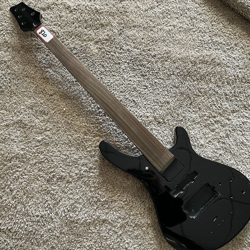 Custom Fretless 4 String Bass Black Body and Maple Neck, | Reverb