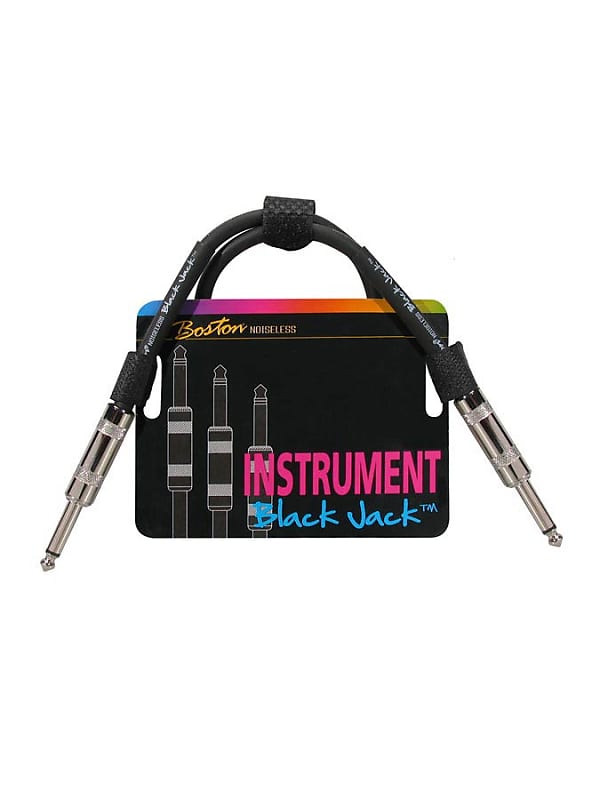 Black Jack Patch cable, black, 2 x jack metal, 0.50 meter | Reverb