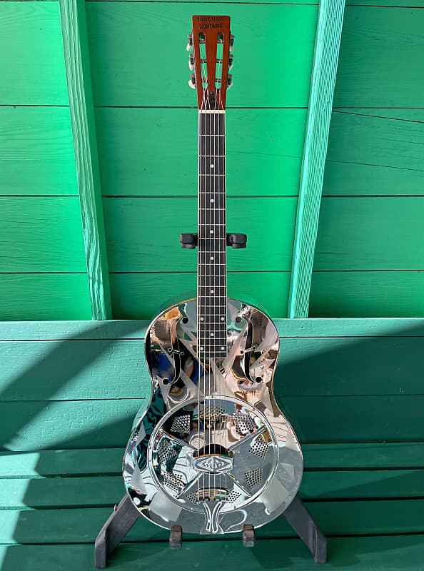Michael Messer Lightning Style O Resonator Guitar with Pod | Reverb