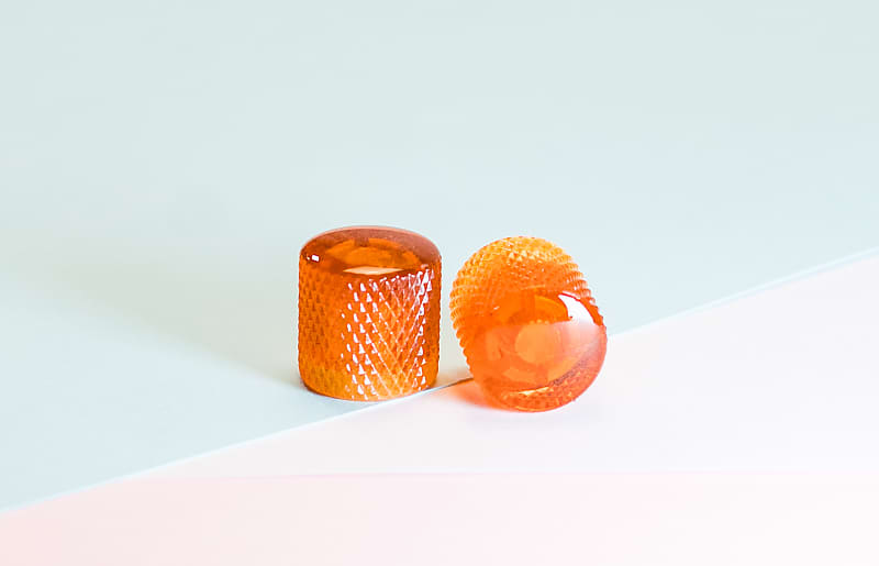 Amber Knurled Knob Duo | Reverb