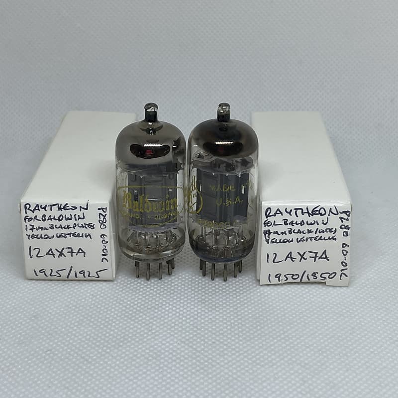 Well Matched Pair (5.1%) Raytheon 12AX7A Long Black Plate | Reverb UK