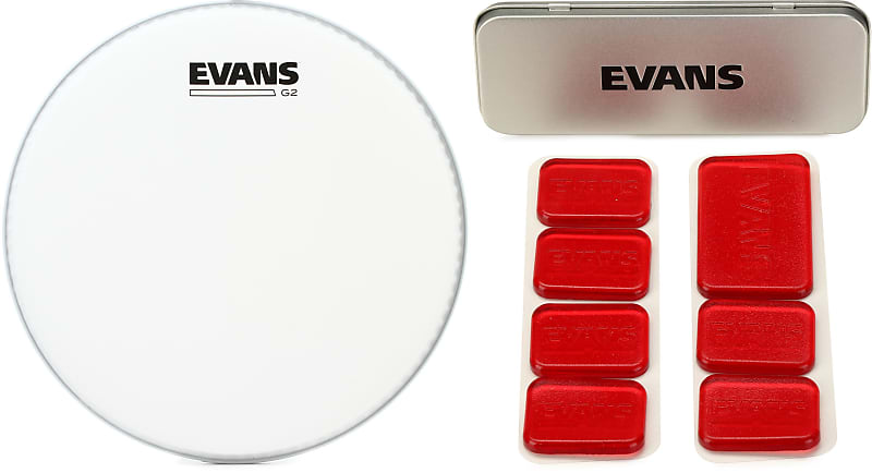 Evans G2 Coated Drumhead - 10 inch Bundle with Evans EQ Pods | Reverb