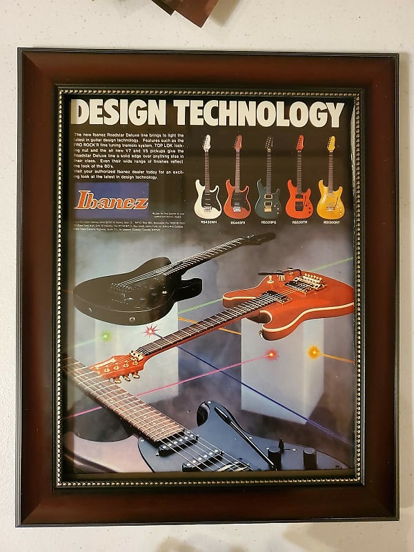 1984 Ibanez Guitars Color Promotional Ad Framed Ibanez RS | Reverb
