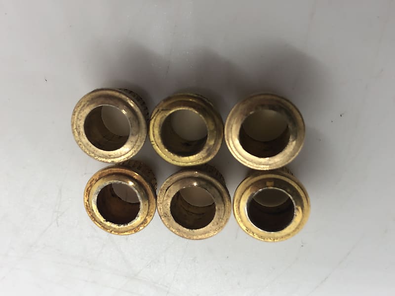 Kluson gold tuner ferrules bushings set 50s-70s for 1/4" | Reverb