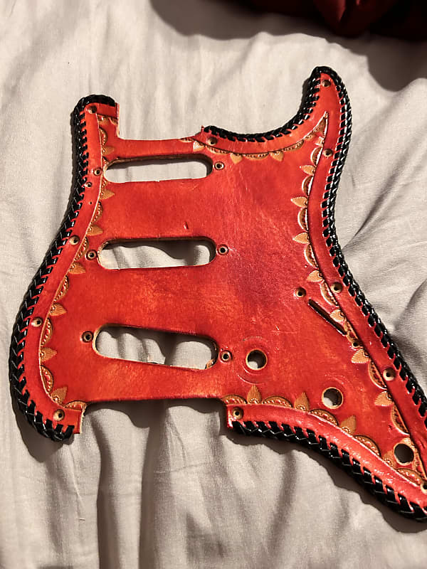 Fender Stratocaster Red Leather Pickguard SSS 2020 - Red | Reverb