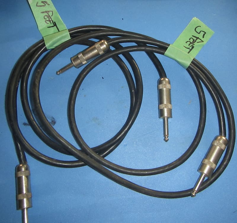 Unknown SET of 2 5 foot cables 1990's - Black | Reverb