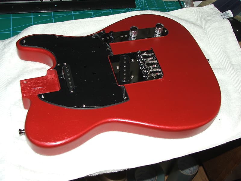 Red Metallic Mahogany Loaded Tele Style Body. . nitro satin | Reverb