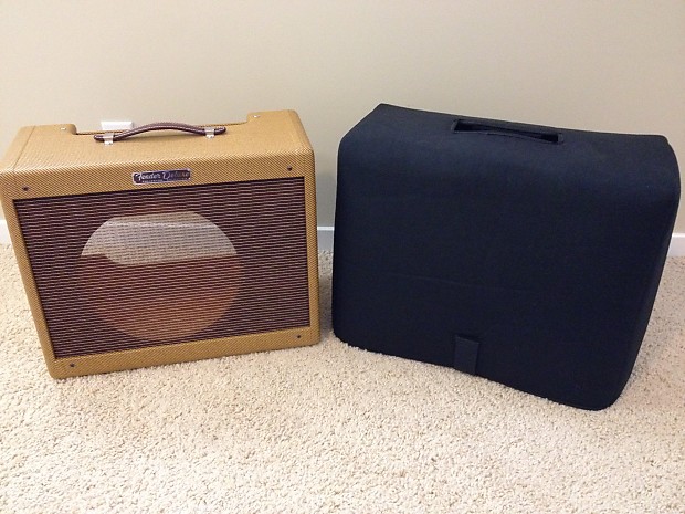 Fender Style 5E3 Tweed Deluxe Amp Cabinet with logo and Cover | Reverb