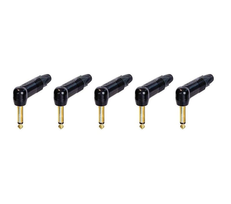 Neutrik 1/4" TS Right Angle Phone Plug (Black/Gold) | Reverb UK