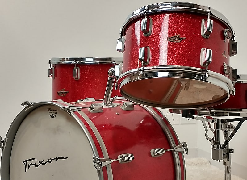 Trixon Luxus 60s 13/16/20/5x14 Drum Set - Red Sparkle | Reverb