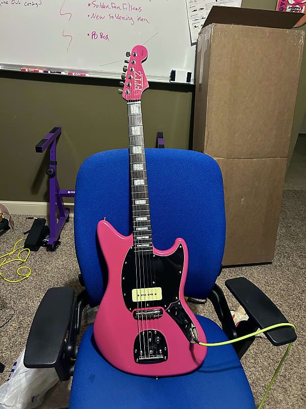 Fitz (DIY) JagStang Perfected Offset- Hot Pink Nitro P90 | Reverb