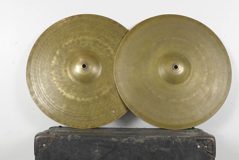 1950s Zildjian A 14" Trans Stamp Type III Paper Thin Hi Hat | Reverb